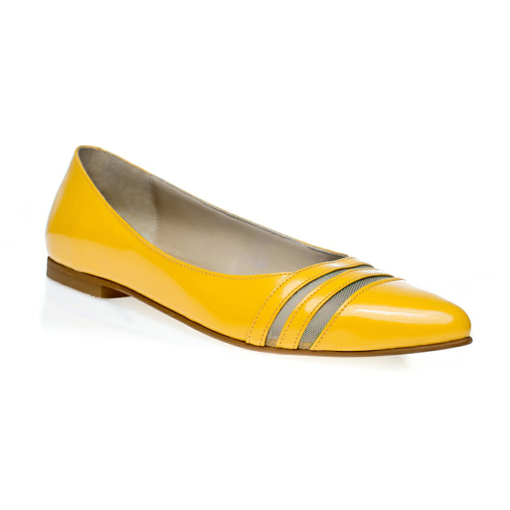 Balerini piele galben Lora C3 - orice culoare – Pantofi Plus